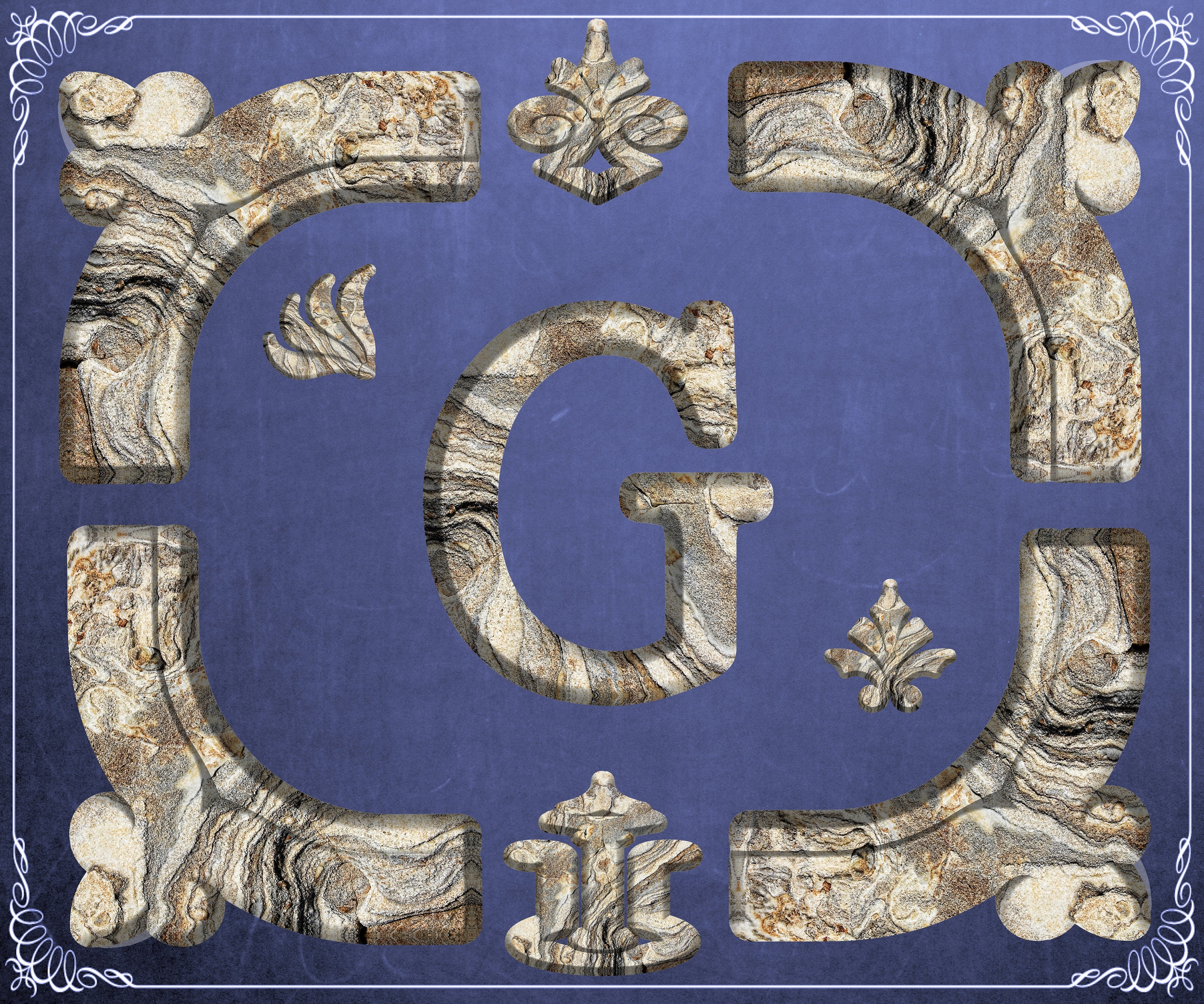 Stone Font Alphabet Clipart,digital Letters,scrapbooking,letters and ...