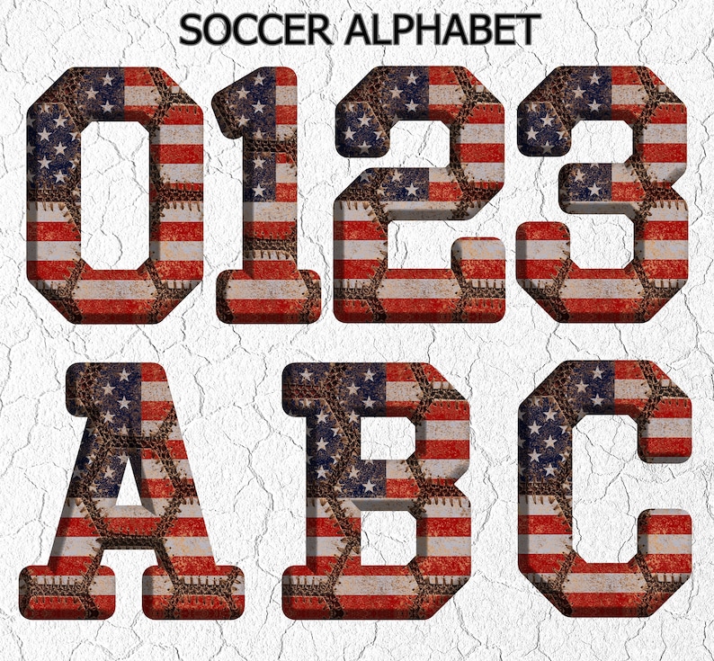 American Flag Letter Bundle,set of 4 USA Fonts, 4th of July, Patriotic ...