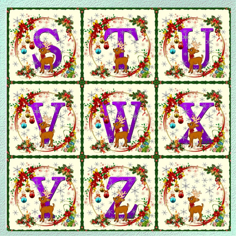 Christmas Alphabet PNG Clipart: Reindeer Letters (digital Download) - Etsy