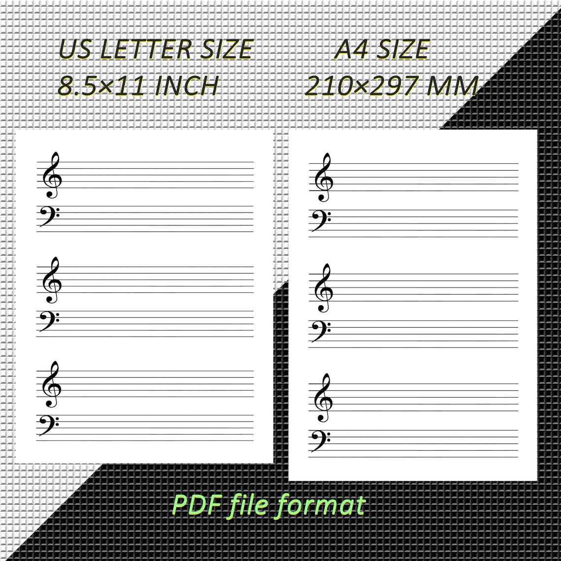 Kids Printable Sheet Music Blank Sheet Music Printable. Piano Staff ...