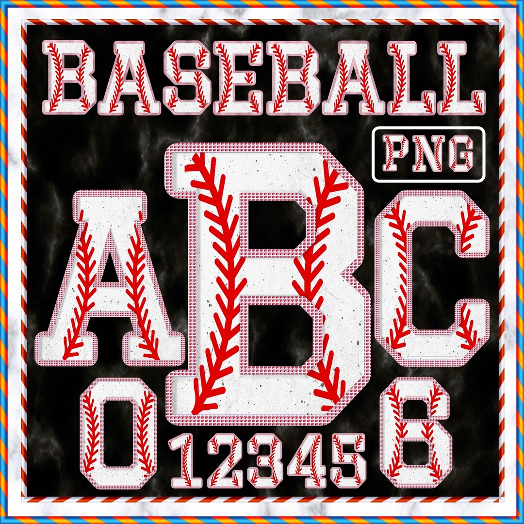 Baseball Font Png,sports Alphabet Clipart,faux Chenille Patch Letters ...