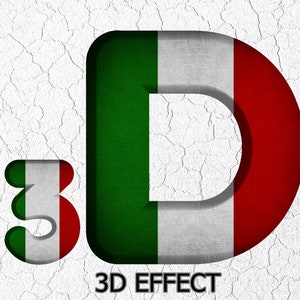 Italian Flag Alphabet and Numbers PNG ,3D Fabric Texture Letters A-Z ...