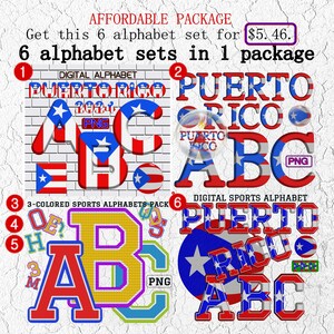 Puerto Rico Flag Letters Clip Art,puerto Rico National Colors Alphabet ...