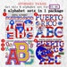 Puerto Rico Flag Letters Clip Art,puerto Rico National Colors Alphabet ...