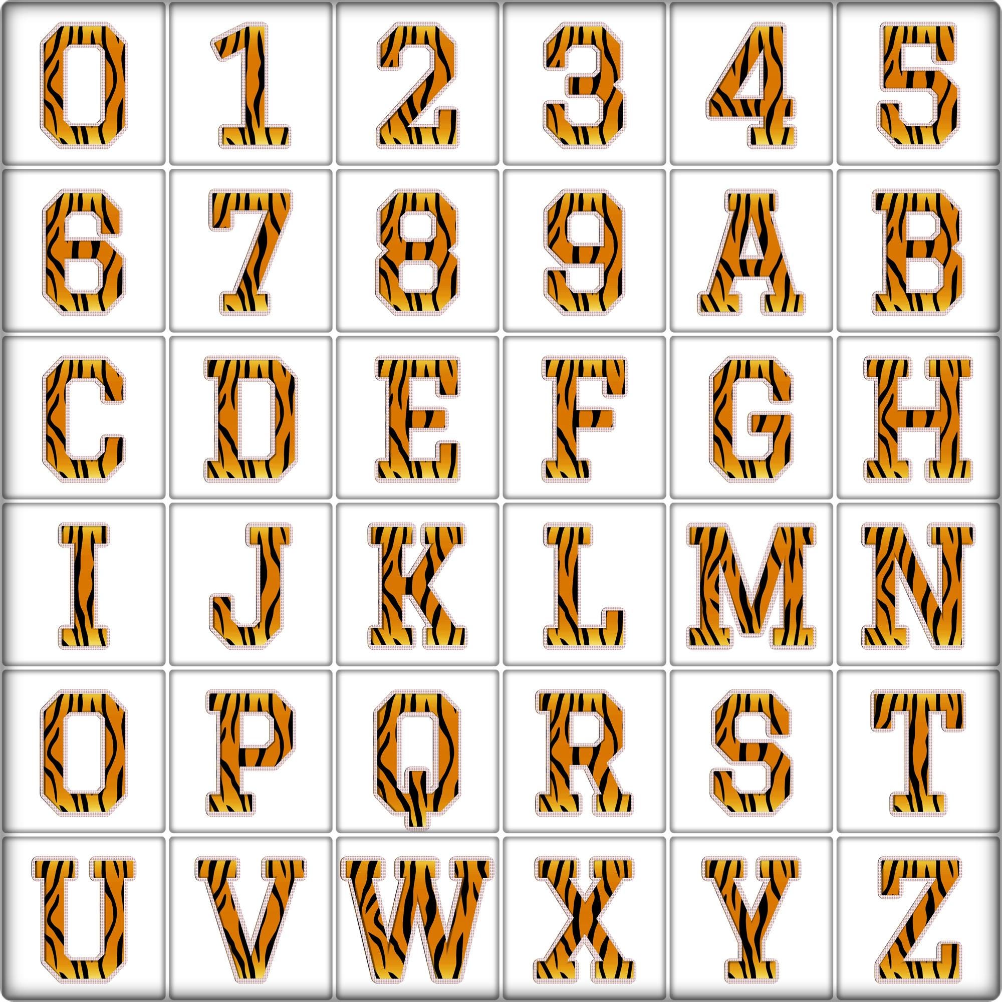 Tiger Font Png Clipart,athletic Letters and Numbers,colorful Sports ...