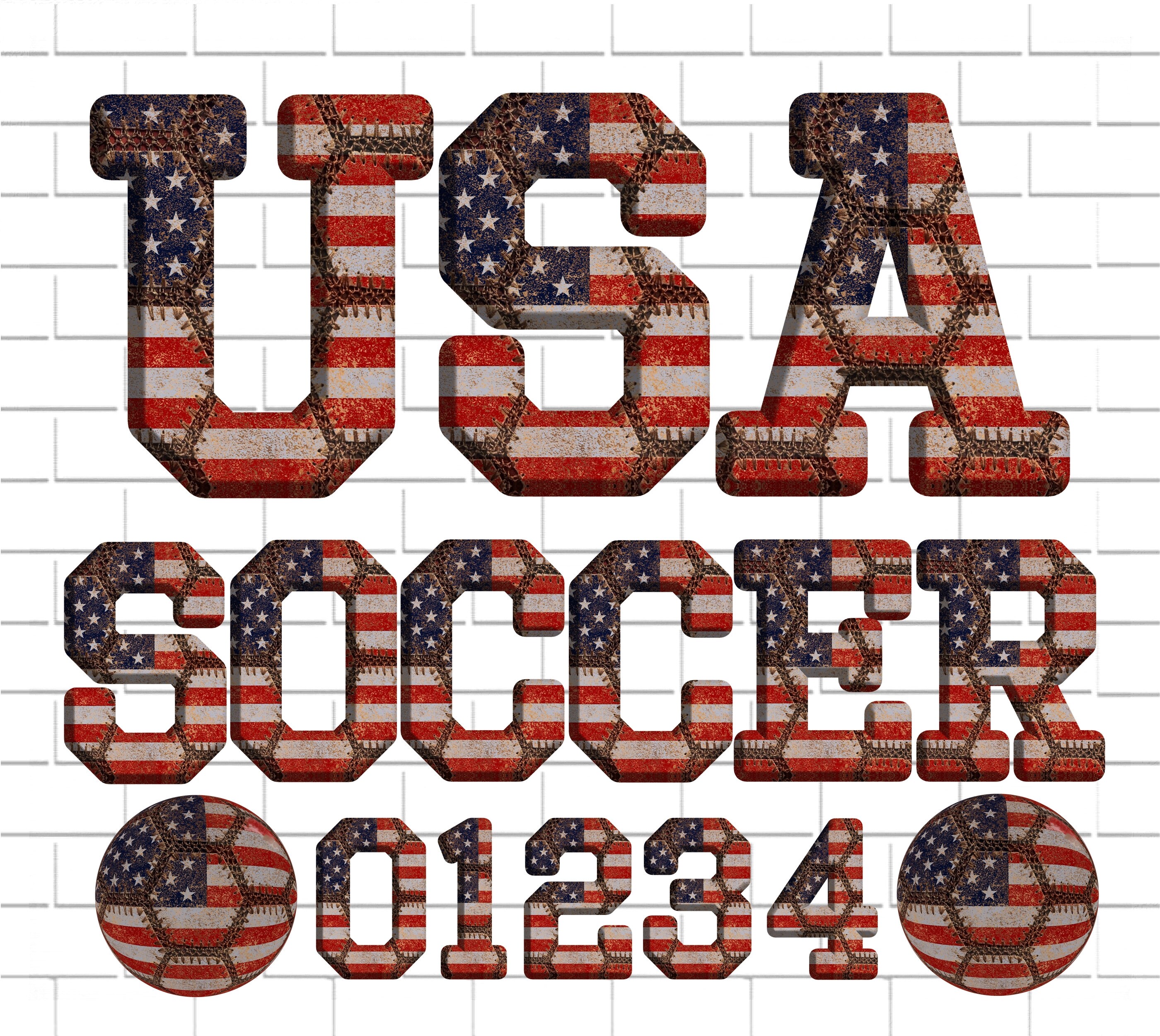 American Flag Letter Bundle,set of 4 USA Fonts, 4th of July, Patriotic ...