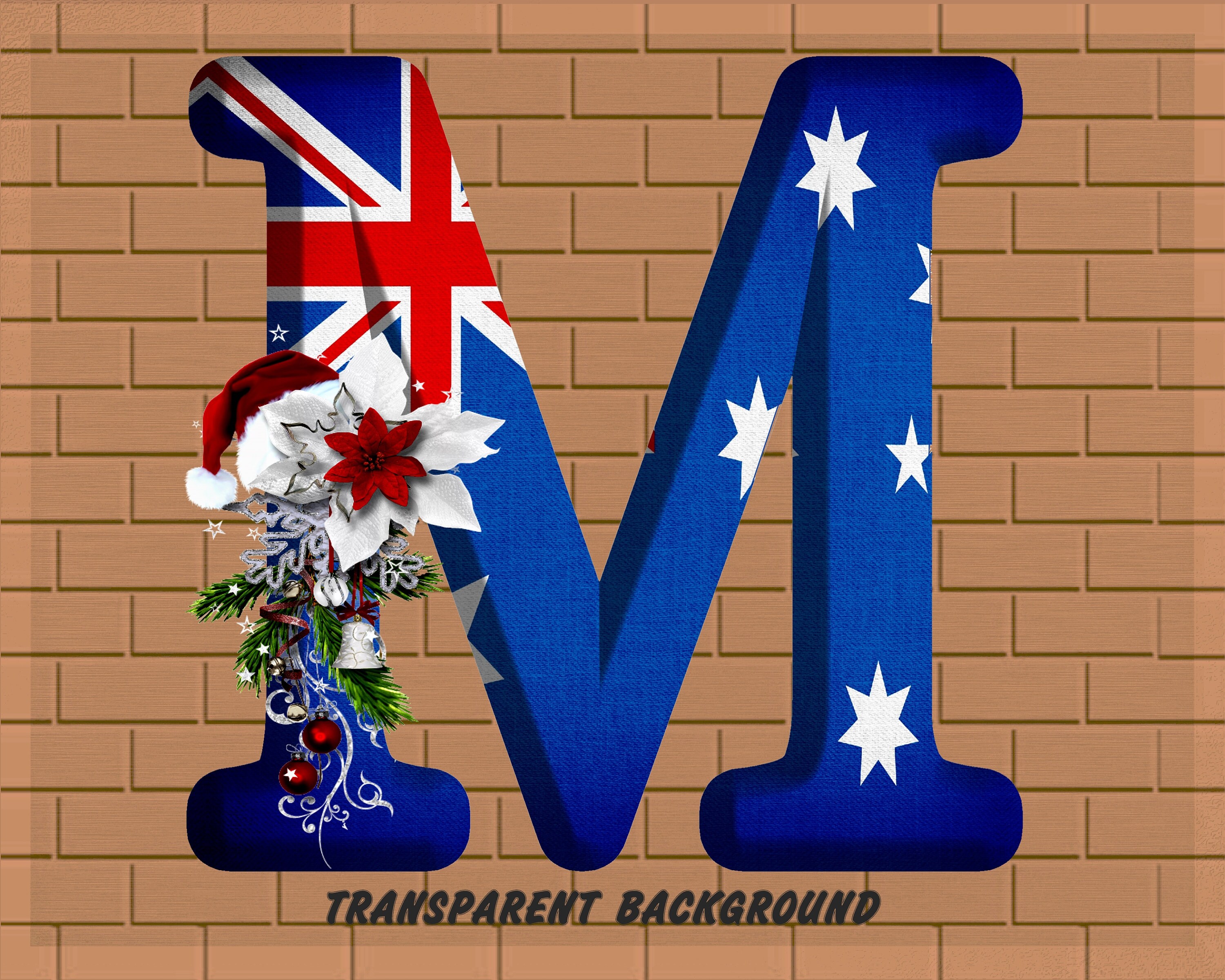 Christmas Australian Flag Letters Png Clip Artau Flag Letters - Etsy