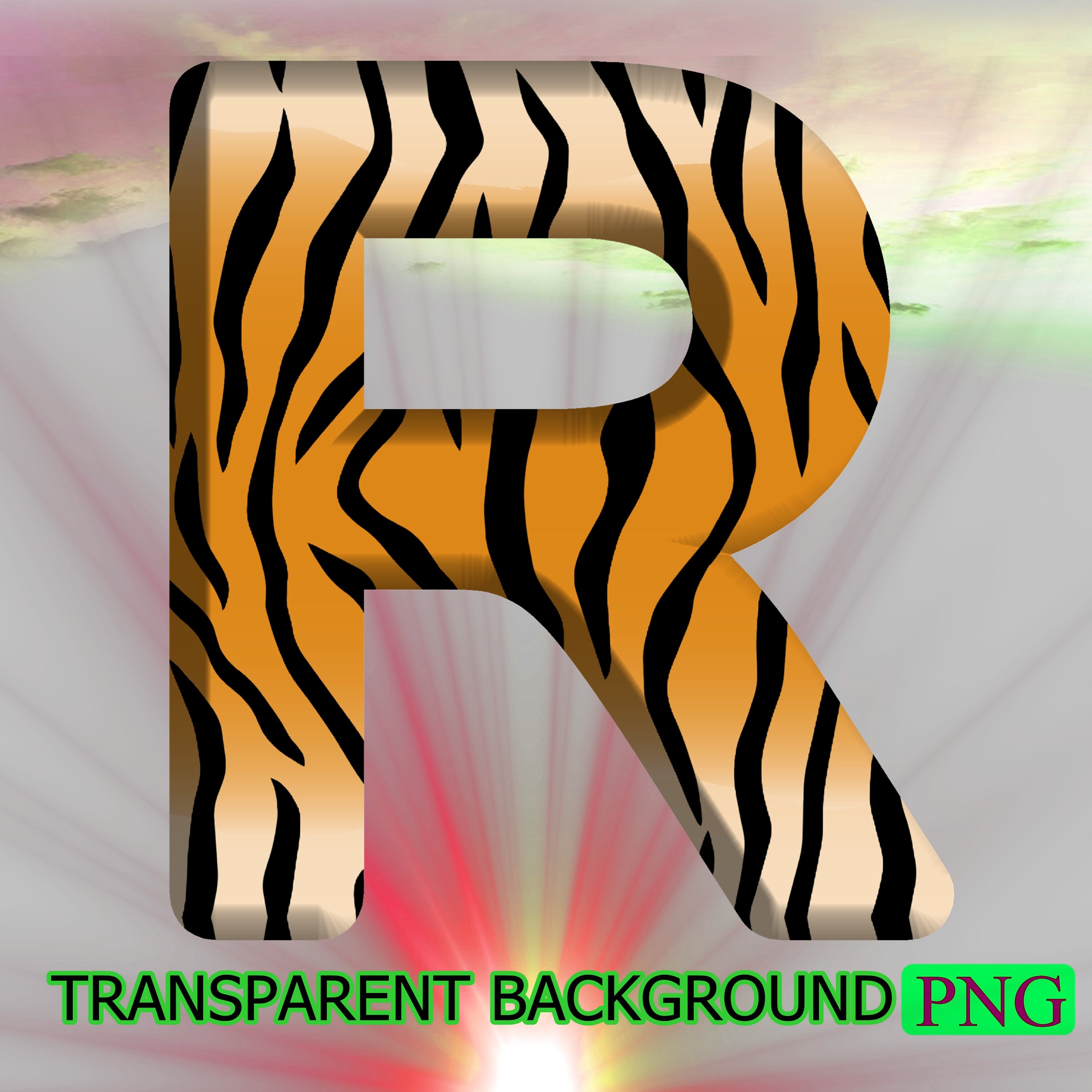 Tiger Letters & Numbers | Tiger Font,clipart,animal Print Alphabet A ...