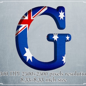 Australia Flag Letters Clipart,patriotic Font,blue,red and White Font ...