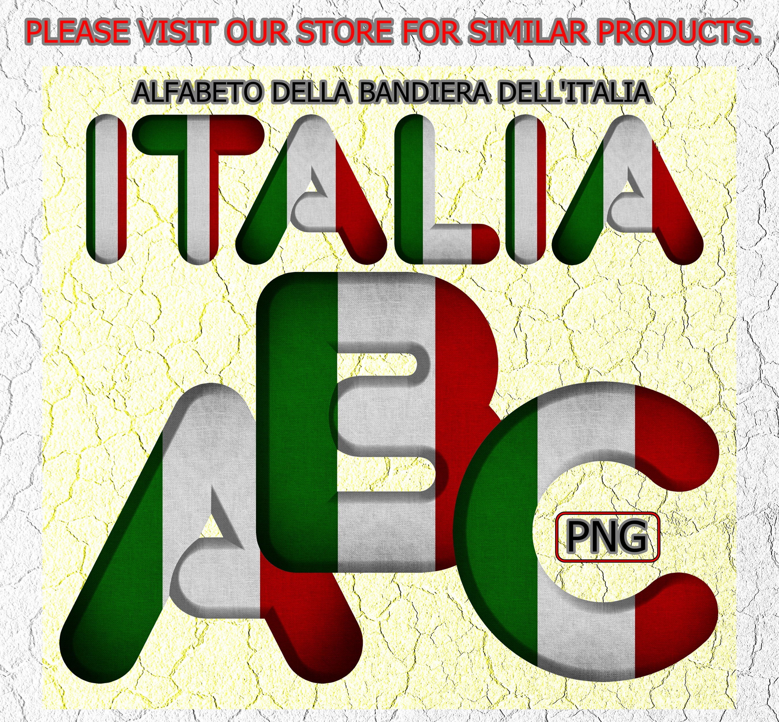Italian Flag Font Png Clipart,abc Italian Flag Clipart,italy Themed ...