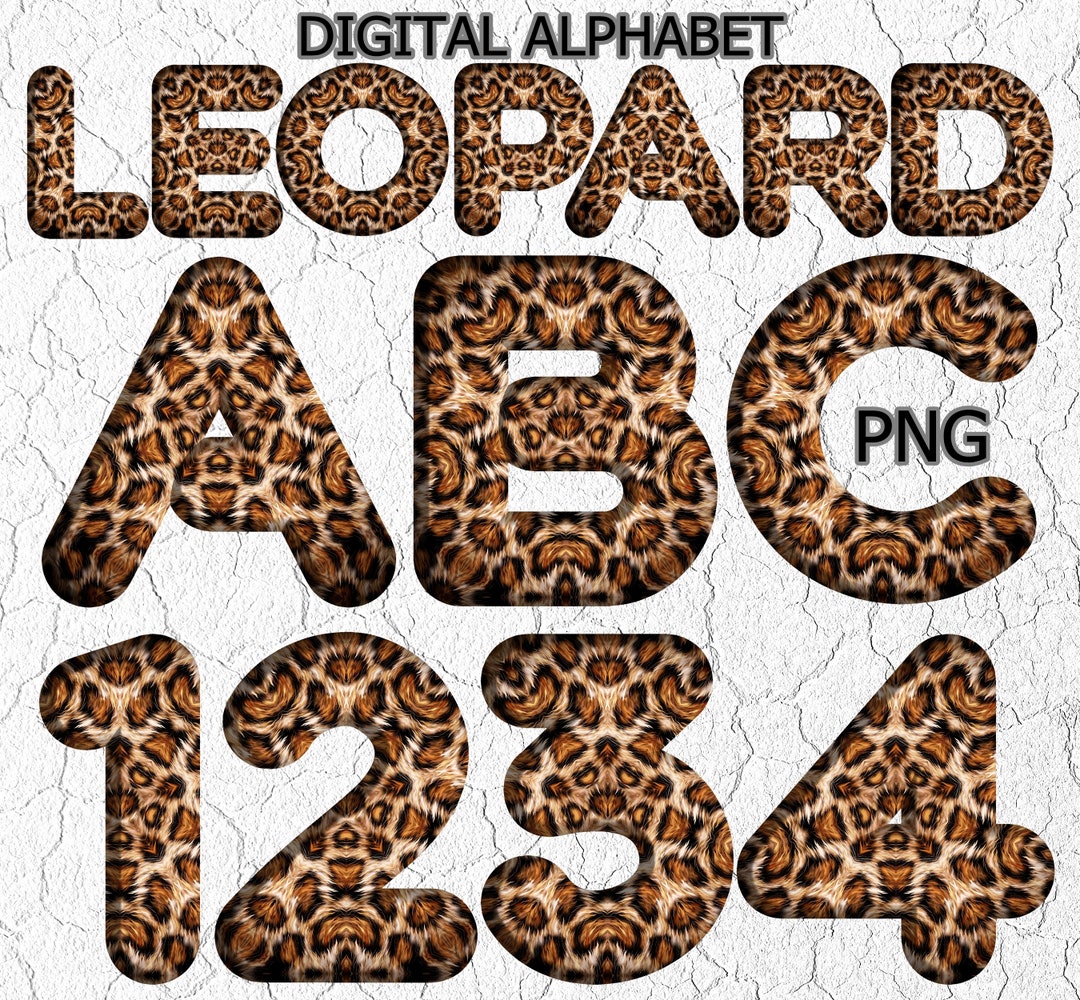 3d Leopard Letters,leopard Font Png Clipart,leopard Pattern Letters ...