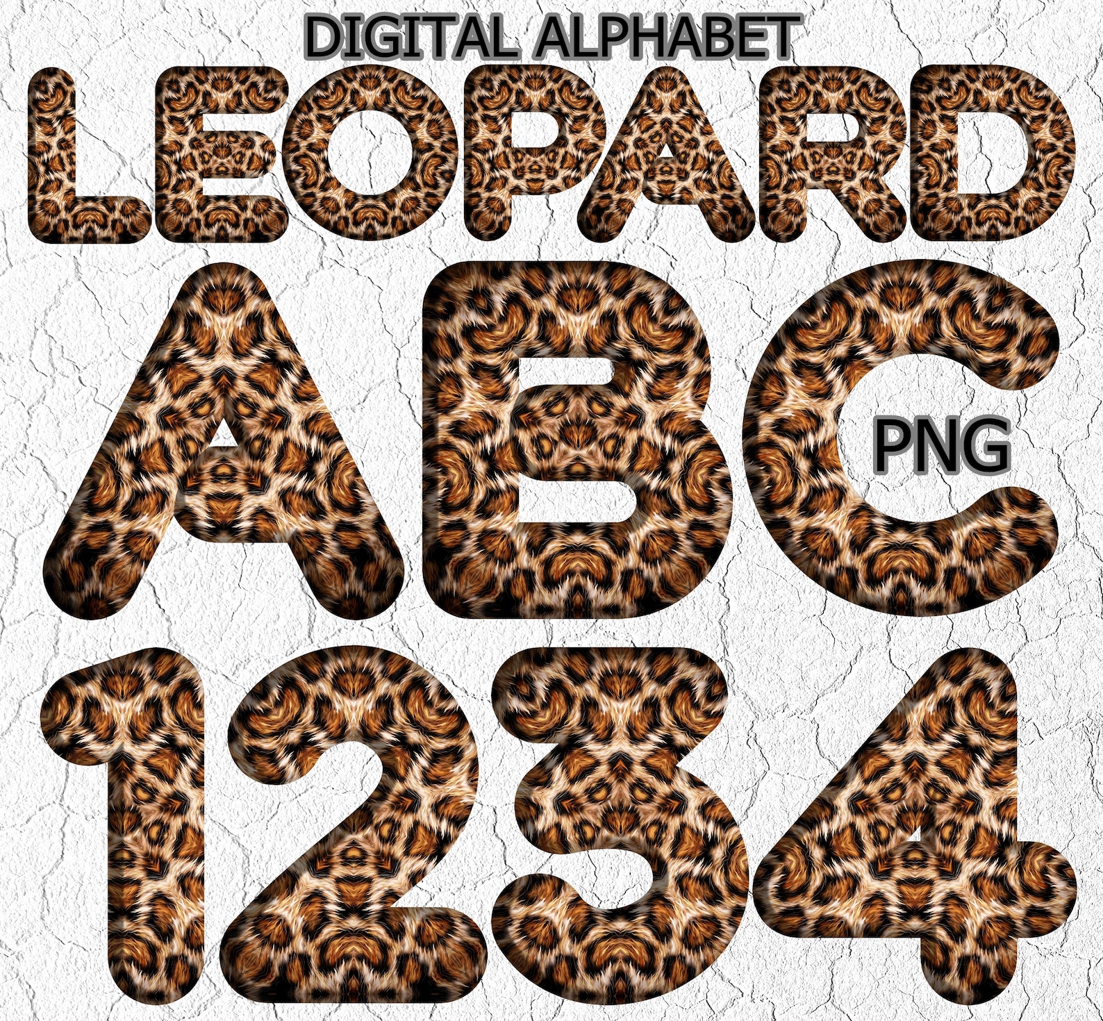 3d Leopard Letters,leopard Font Png Clipart,leopard Pattern Letters ...