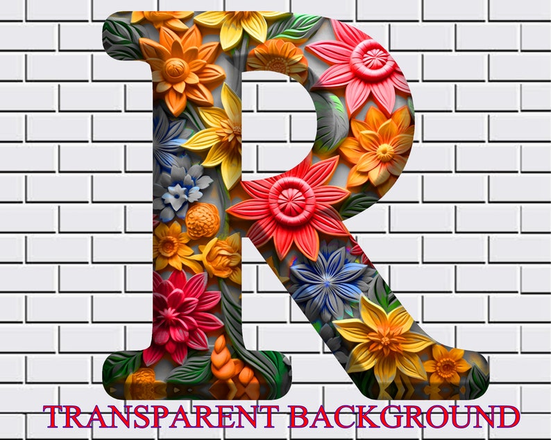 3D Flower Alphabet Clipart,3d Letters Numbers,glitter Colors Alphabet ...