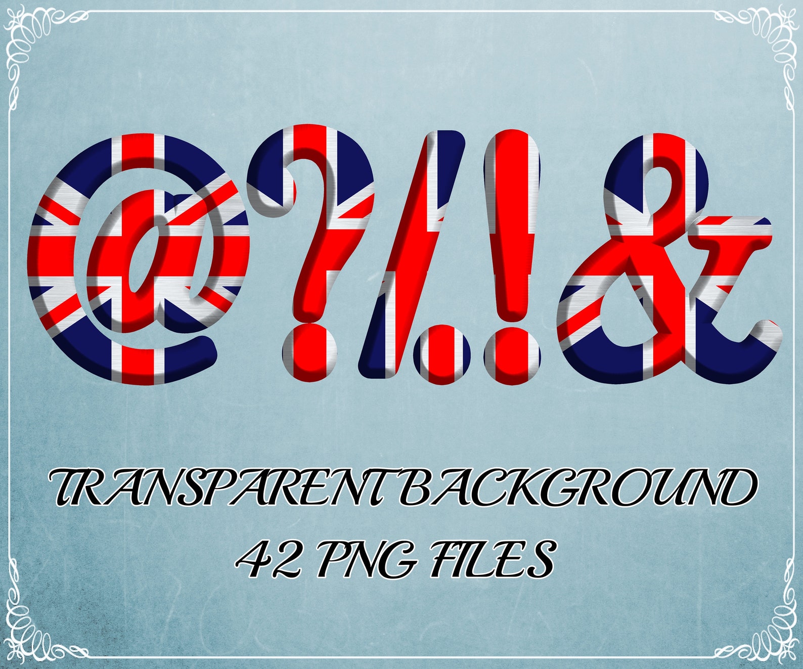 UK Flag Alphabet Clipart, English Letters,union Jack Blue Red and White ...