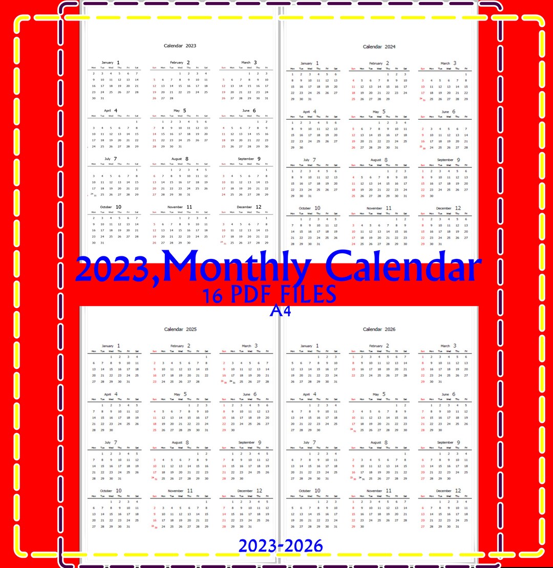 2023 Monthly Calendar Printable Calendar Template Minimalist - Etsy