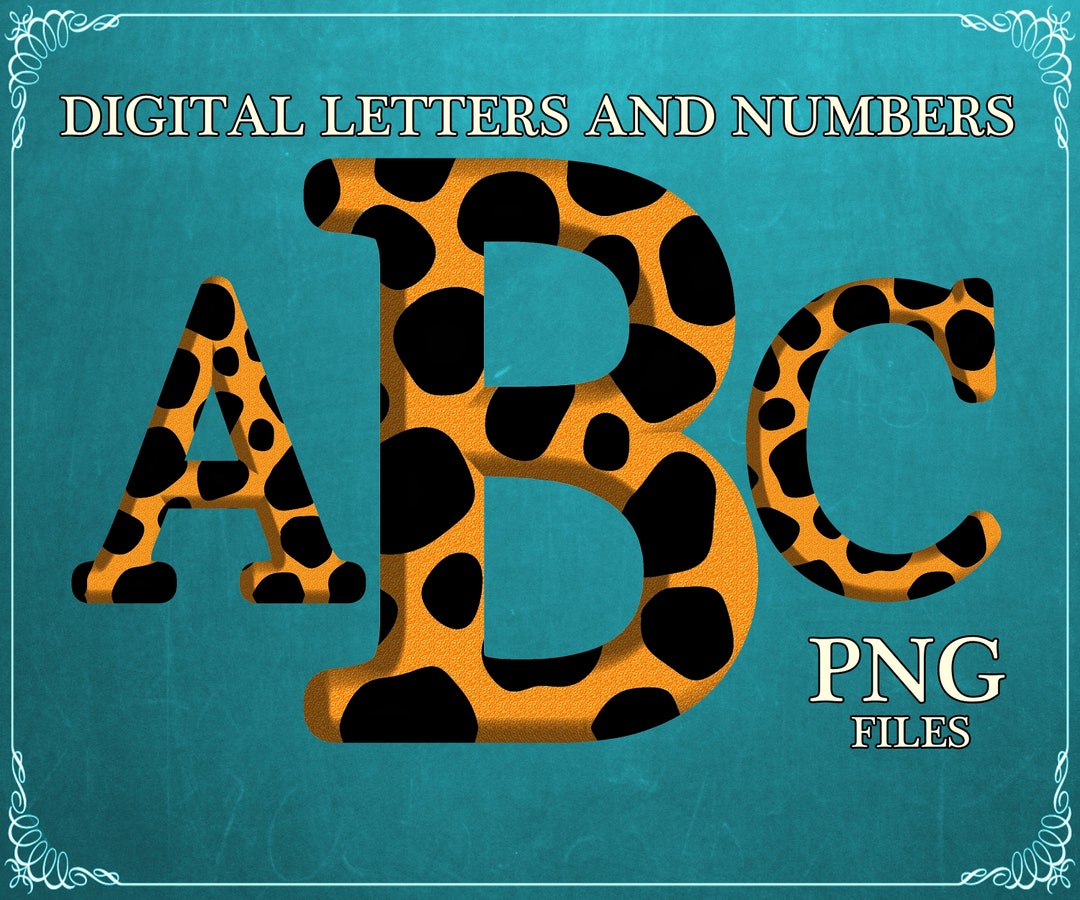 Leopard Letters and Numbers,orange Black Dotted Letters Clipart ...