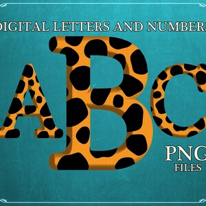 Leopard Letters and Numbers,orange Black Dotted Letters Clipart ...