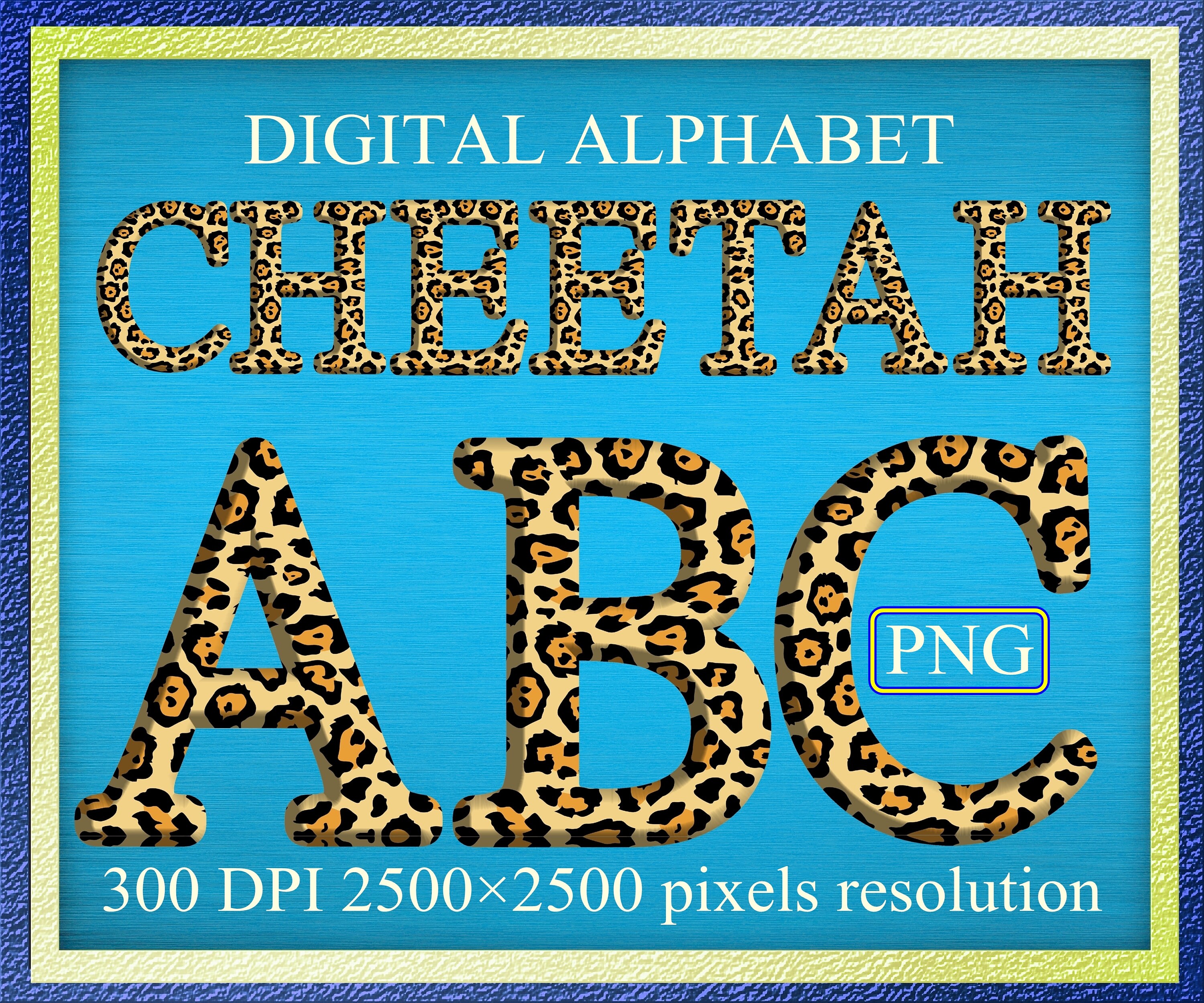 Cheetah Print Alphabet Clipart: Animal Font PNG (digital Download) - Etsy