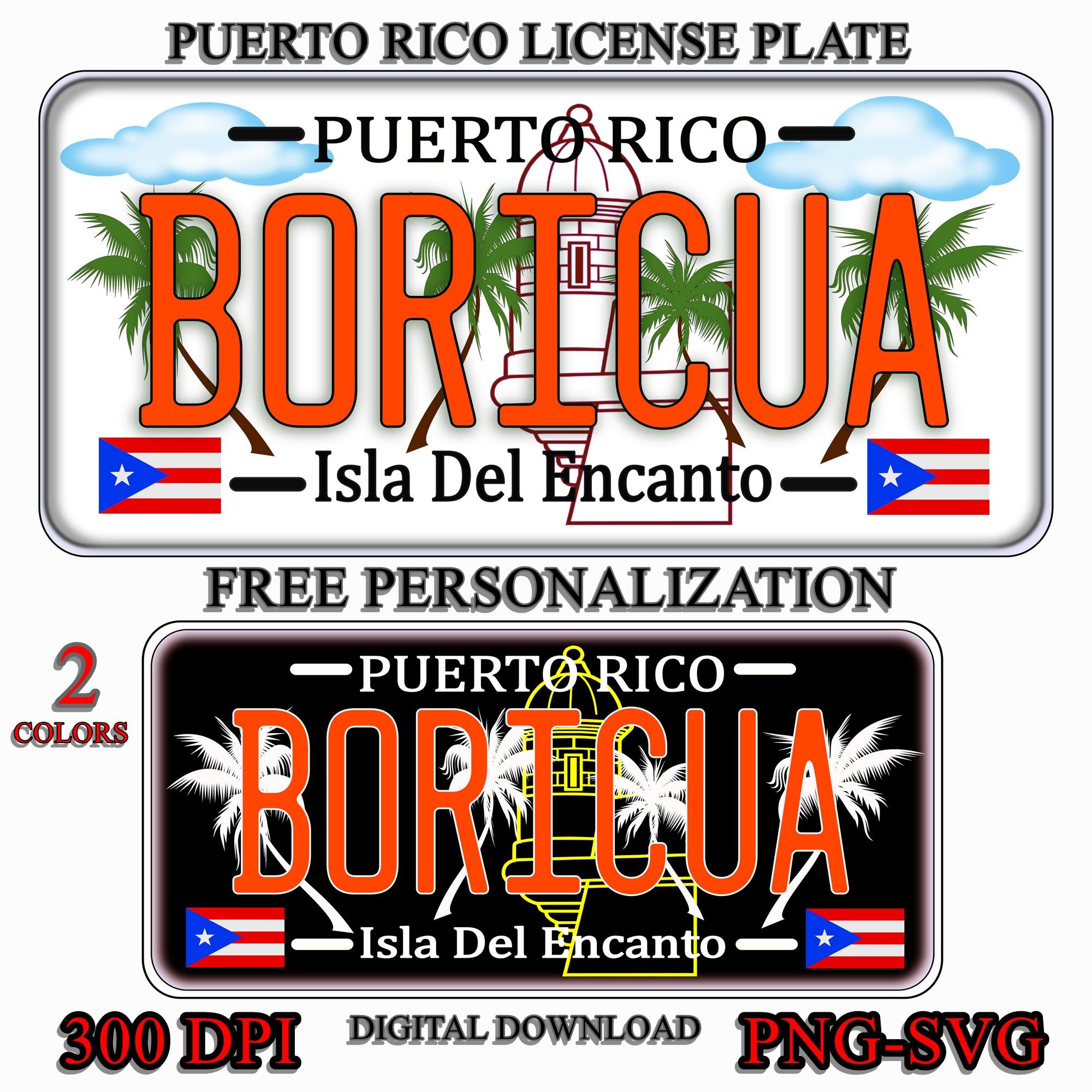 Puerto Rico Digital License Plate | Boricua Isla Del Encanto ...