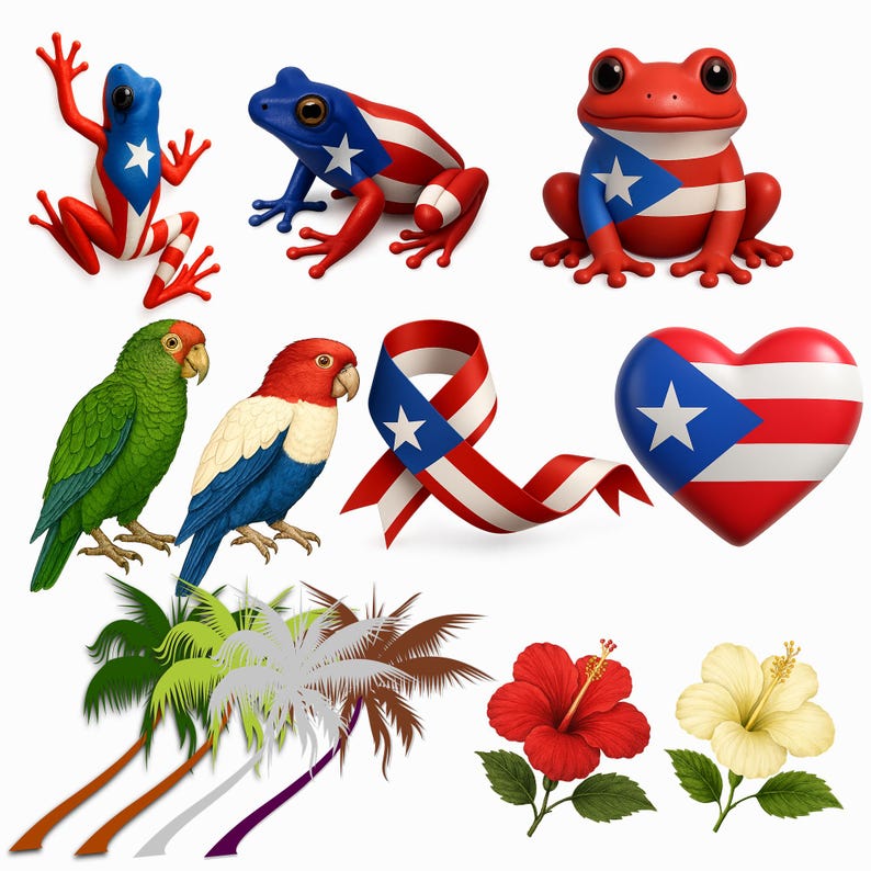 Puerto Rico Flag Alphabet Cultural PNG Bundle Boricua Letters ...