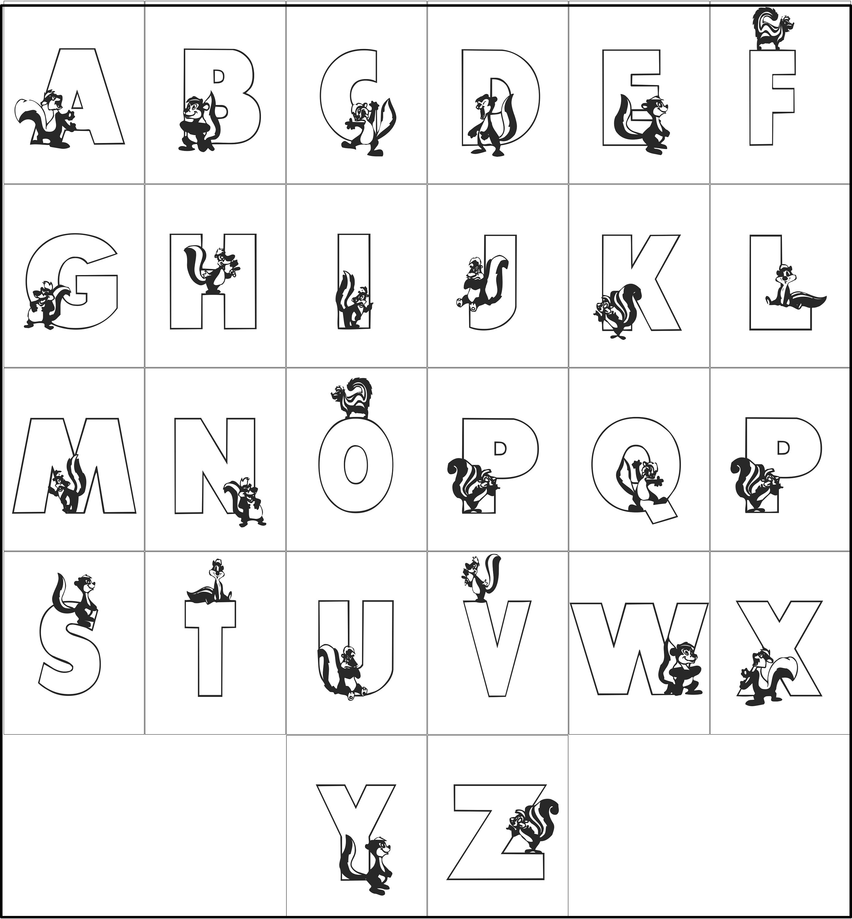 For Kids Printable Letters ABC, 26 Uppercase Alphabet Letters and ...