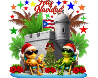 Puerto Rican Christmas PNG Tropical Navidad Boricua Design - Etsy