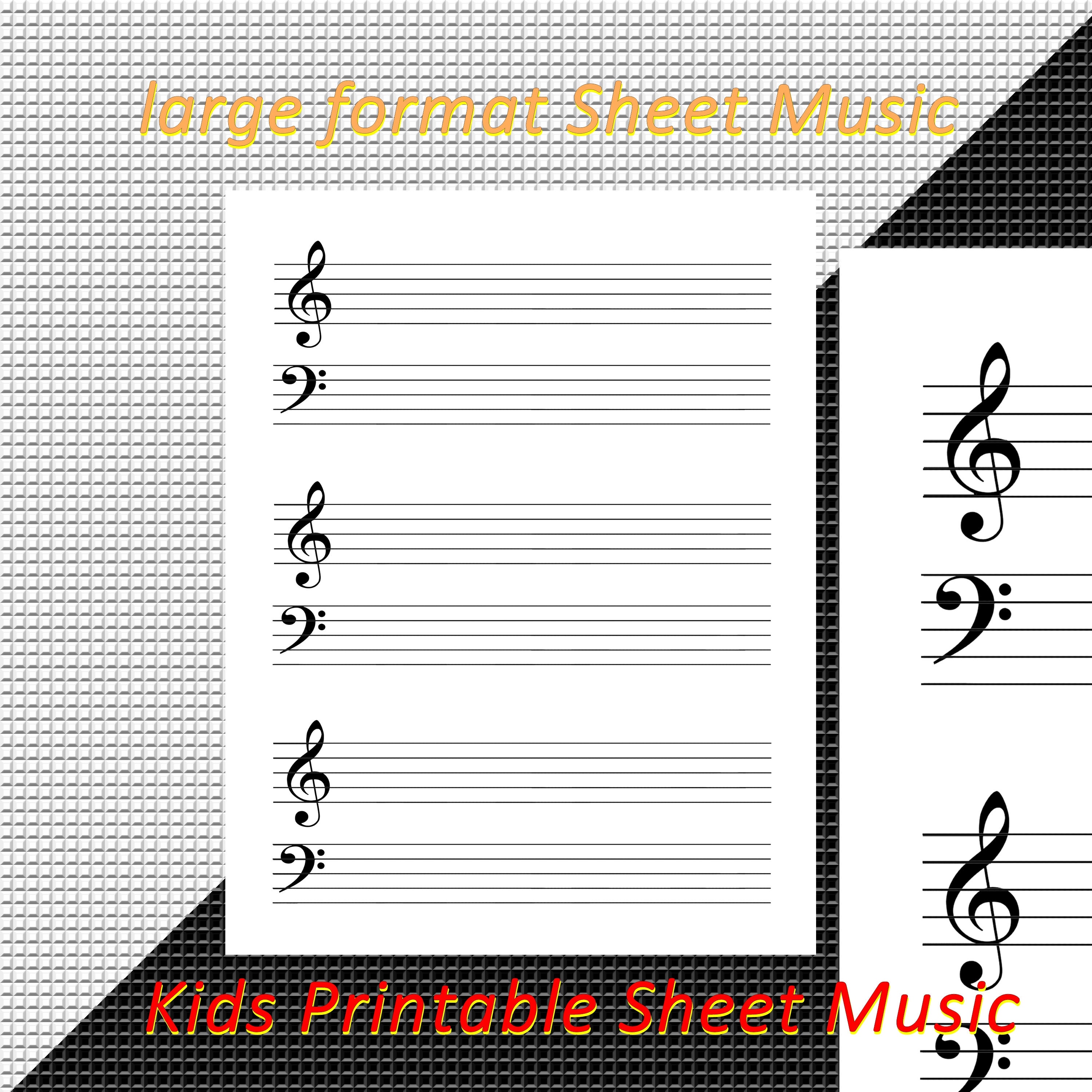 Kids Piano Sheet Music: Blank Staff Paper (letter/a4 PDF) - Etsy