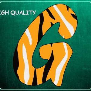 Tiger Pattern Alphabet Svg Clip Art Tiger Letters Png Animal - Etsy