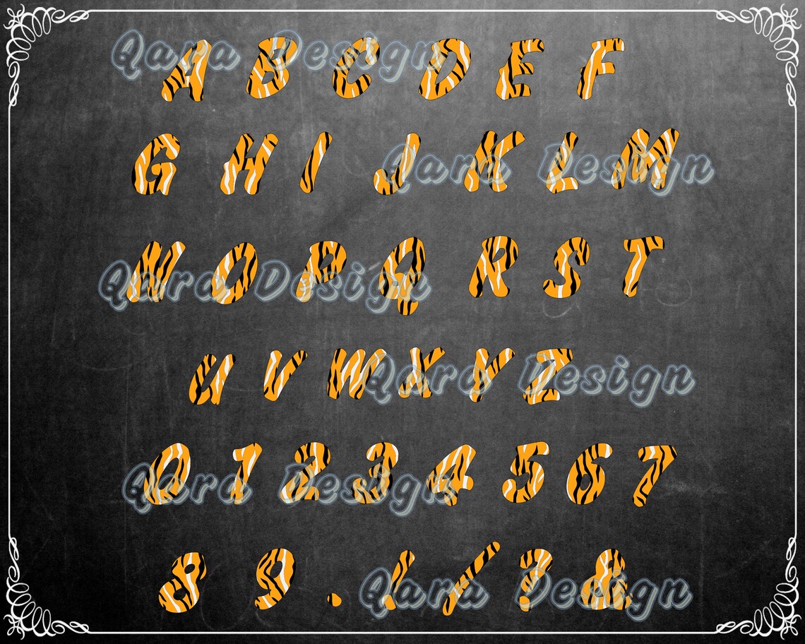 Tiger Print Font: Animal Alphabet SVG, PNG, AI (digital Download) - Etsy