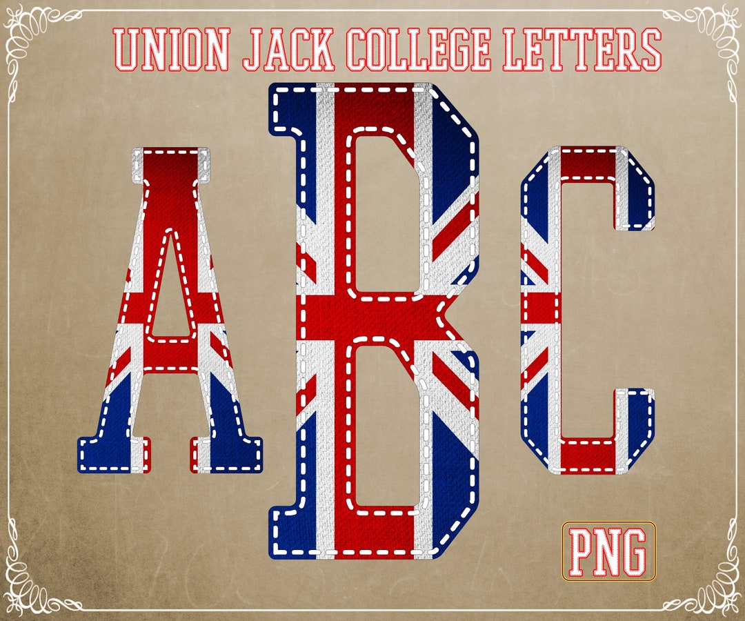 United Kingdom Flag Alphabet Clipart,varsity Letters, Blue, Red and ...
