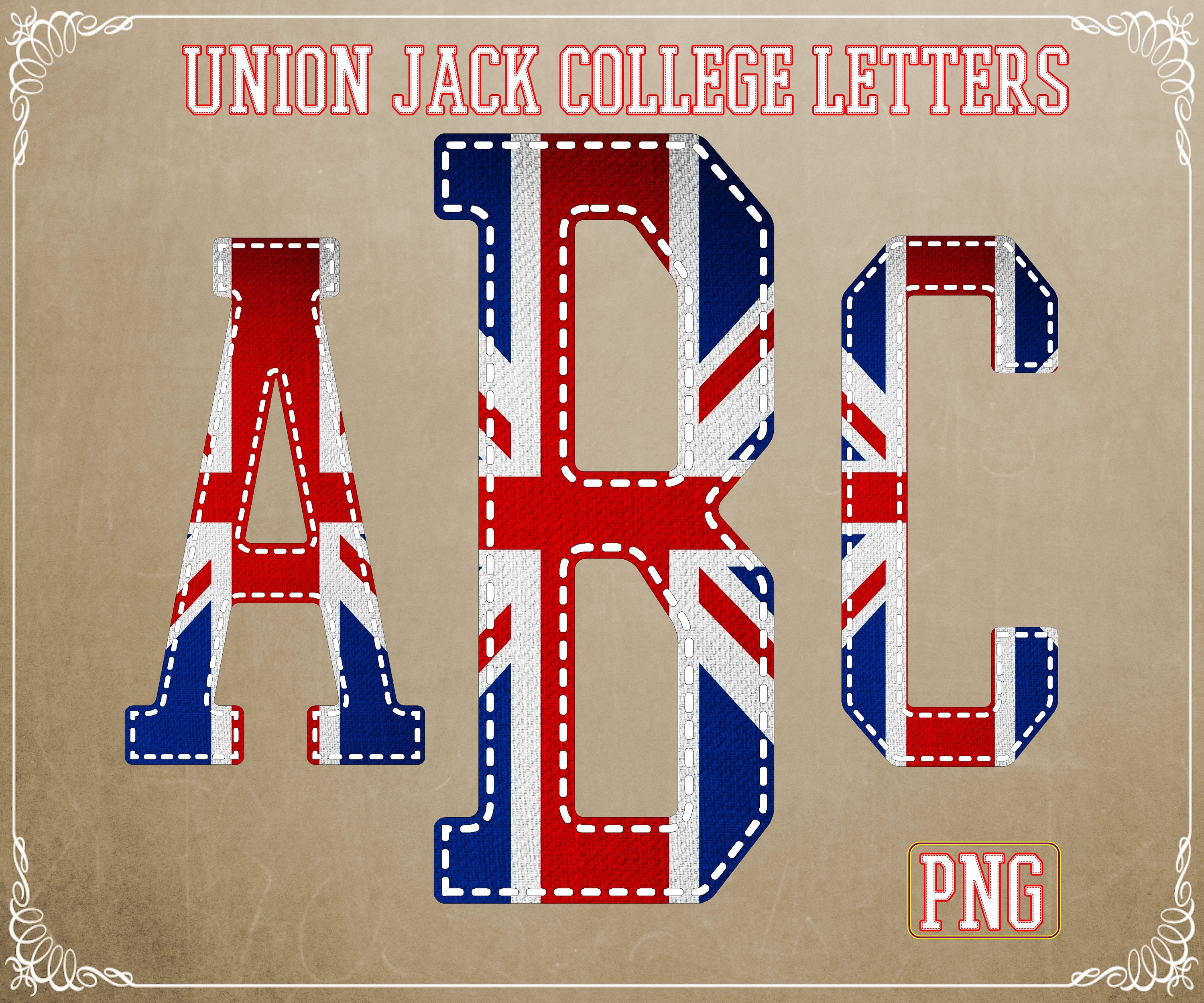 United Kingdom Flag Alphabet Clipart,varsity Letters, Blue, Red and ...