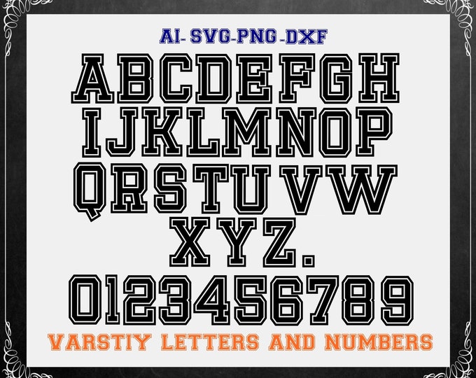 Varsity Font SVG TTF Extra Wide Bold, College Font Svg Sports Font Svg ...