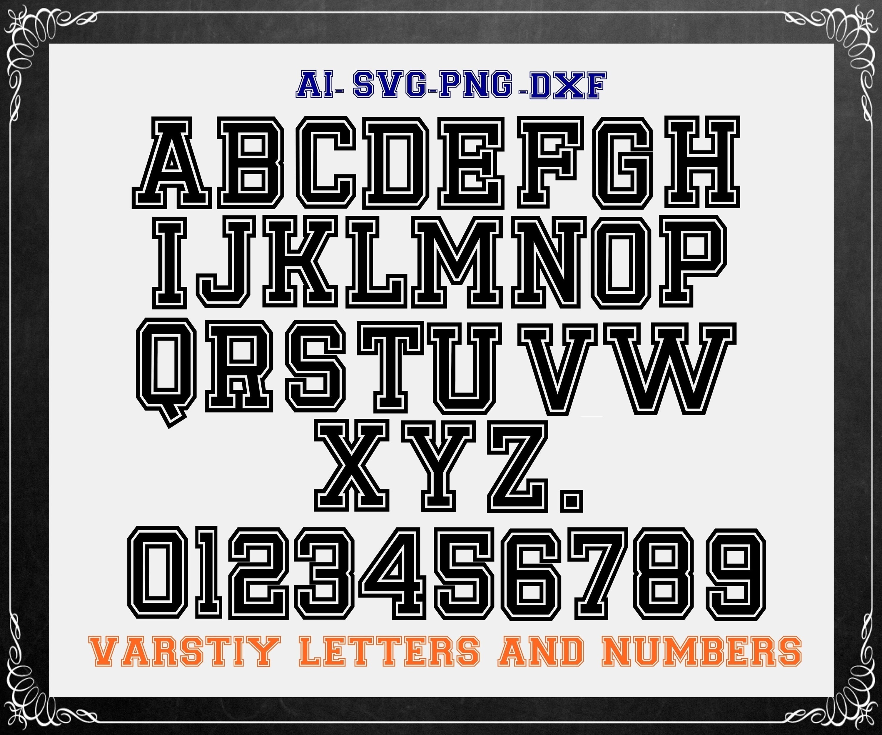 Baseball Font SVG, Varsity Font PNG, Varsity Alphabet, Sports Font ...