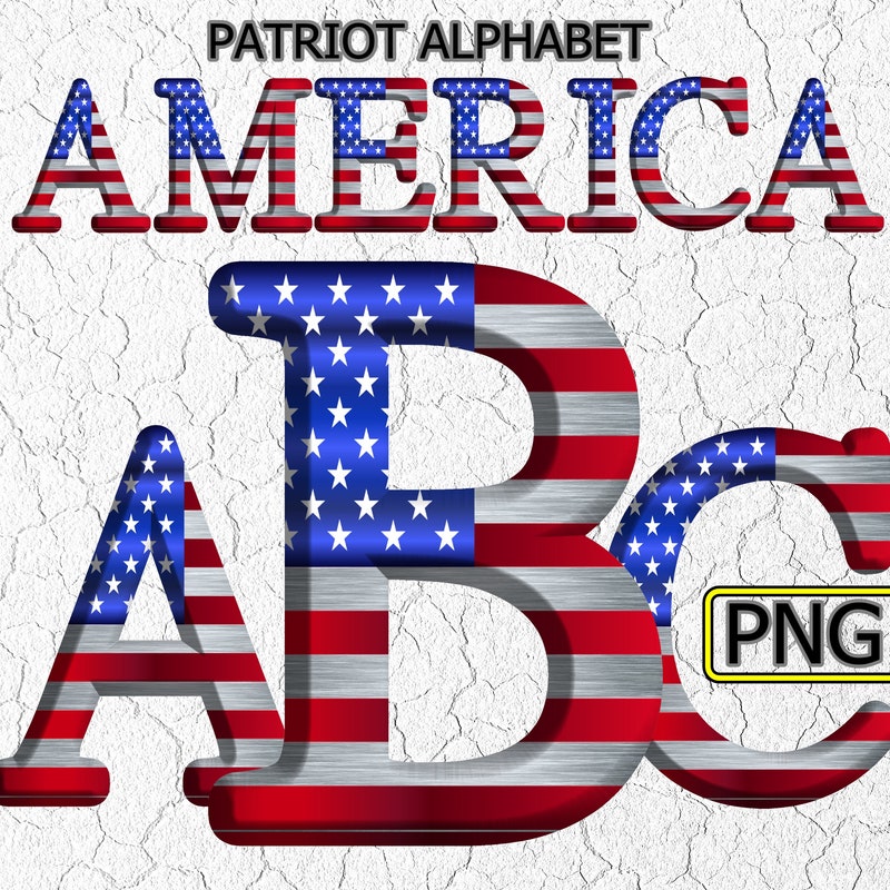 American Flag Alphabet Png - Etsy