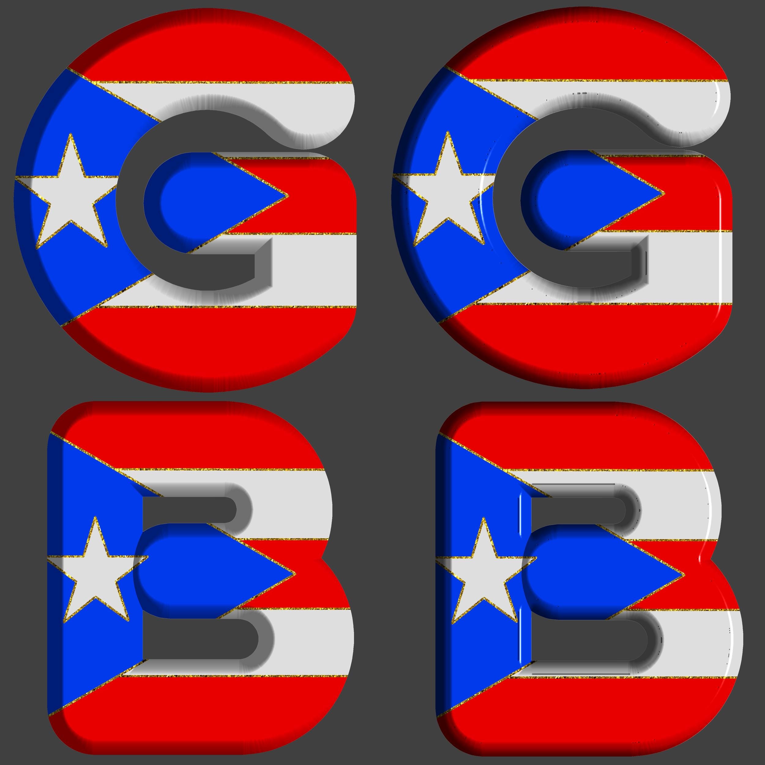 Puerto Rico Flag Alphabet PNG, SVG, Boricua Font (digital Download) - Etsy