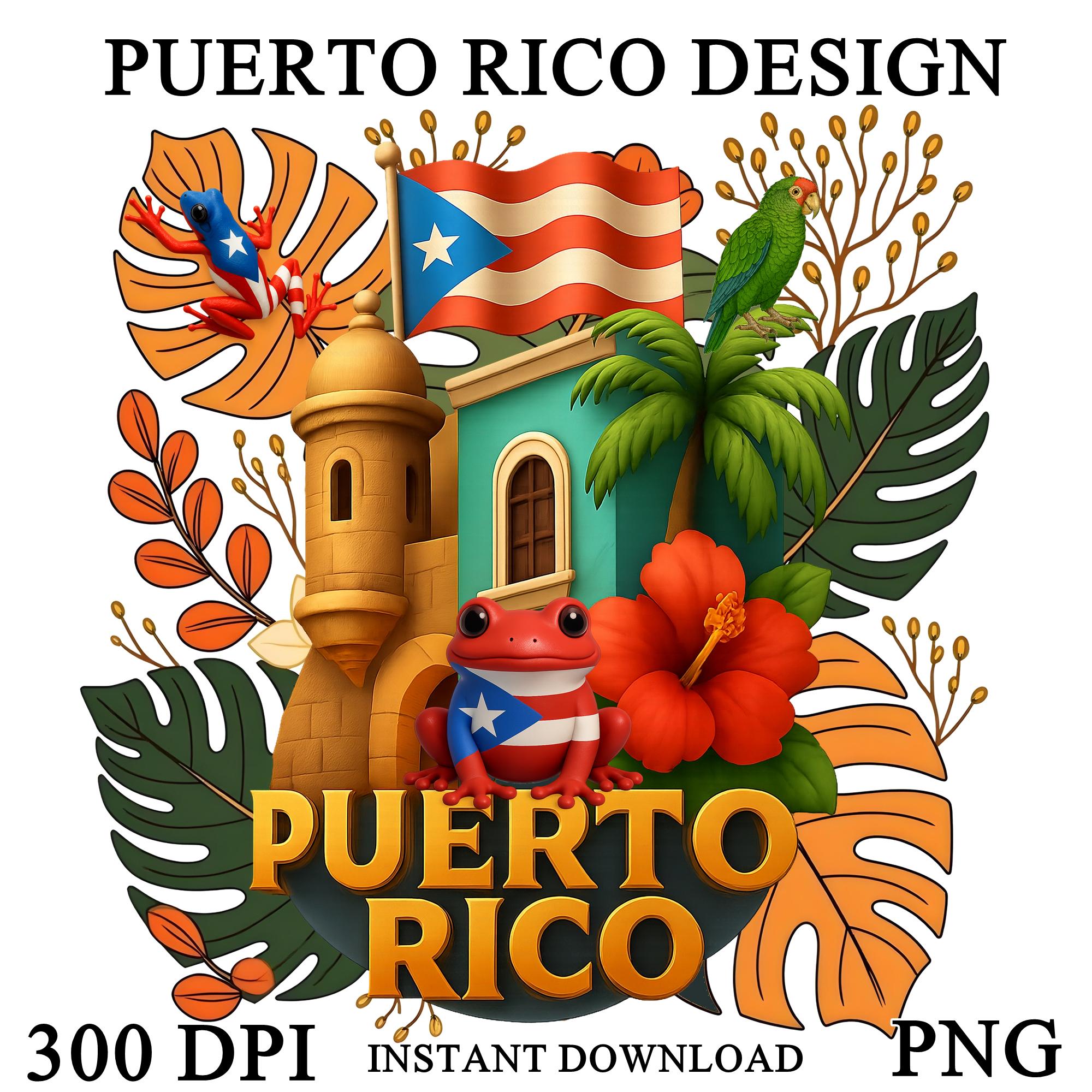 Puerto Rico Pride PNG: Coqui Frog, El Morro Clipart (instant Download ...