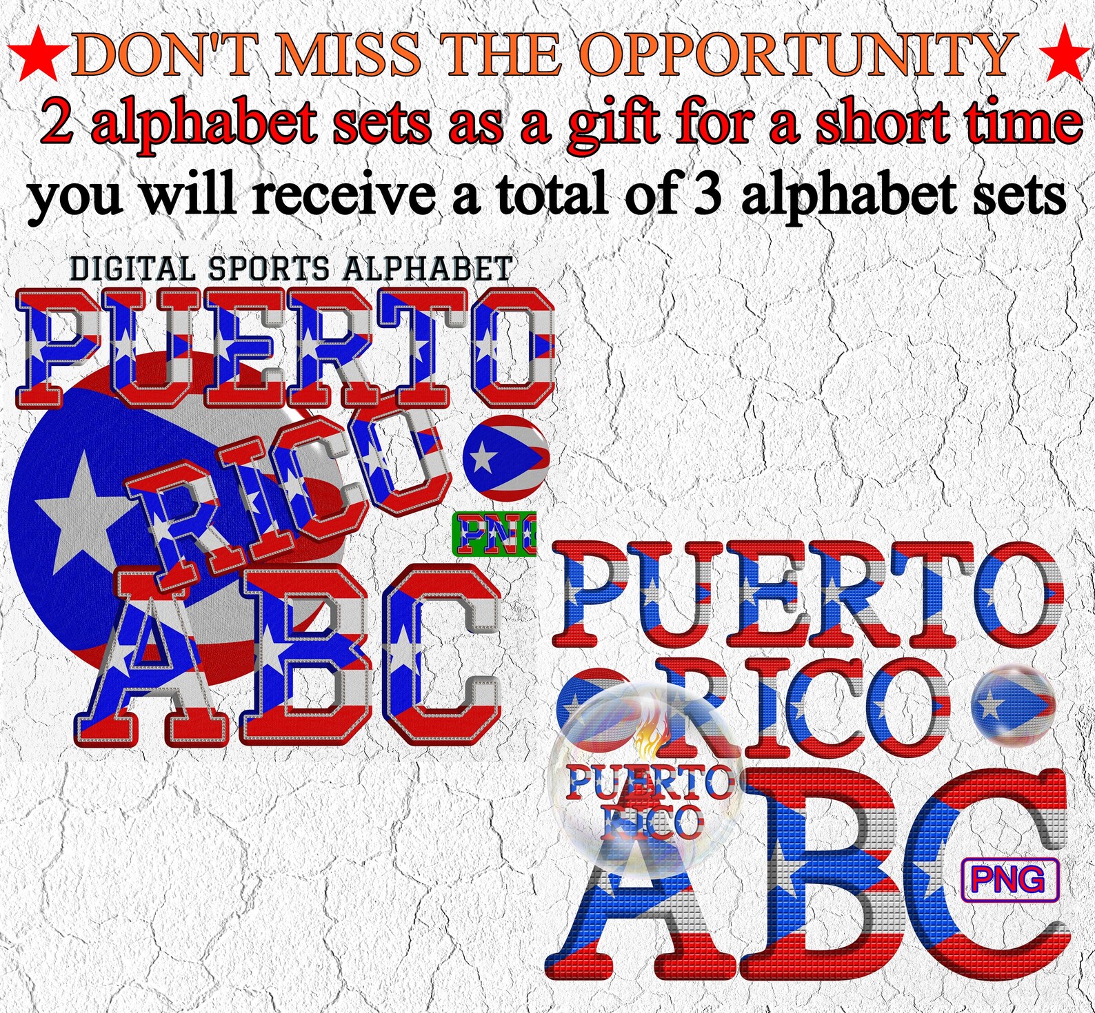 Puerto Rico Flag PNG Alphabet: Patriotic Letters, Numbers, & Clipart - Etsy