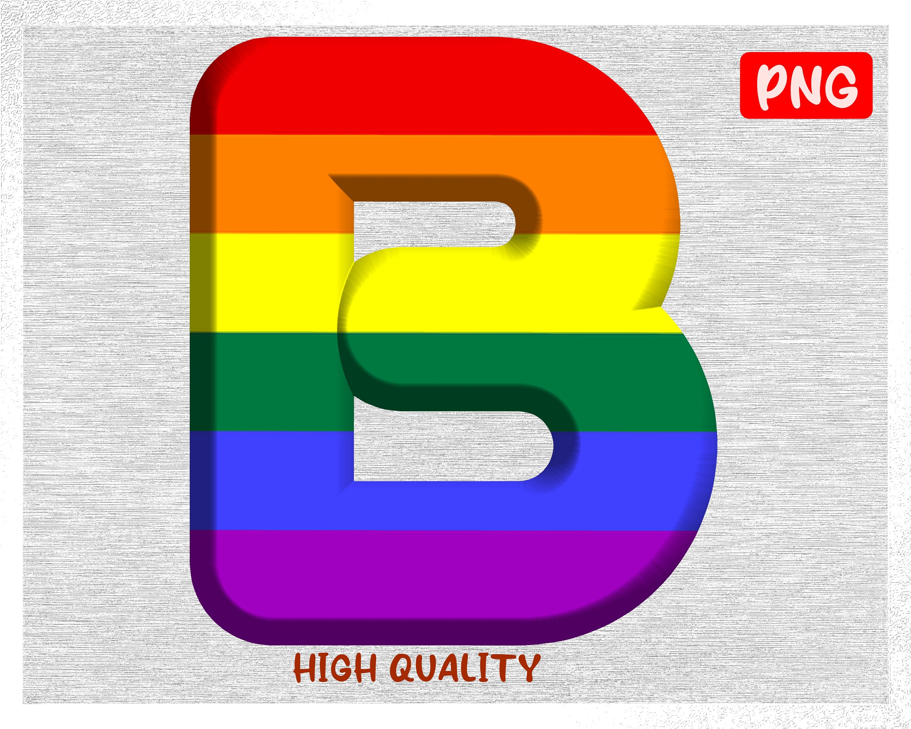 Rainbow Alphabet Numbers PNG, Pride Flag Clipart, Sublimation Crafts ...