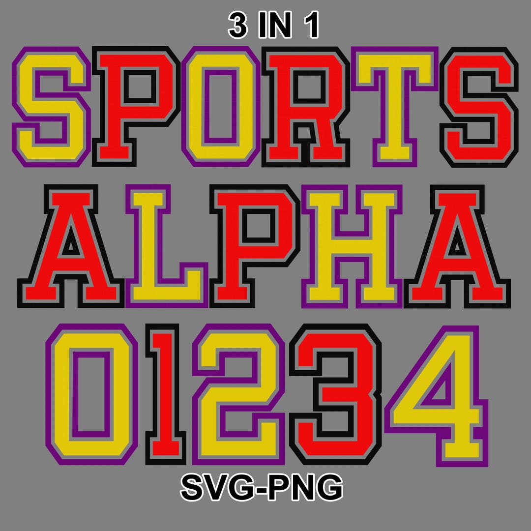 Baseball Font SVG, Varsity Font PNG, Varsity Alphabet, Sports Font ...