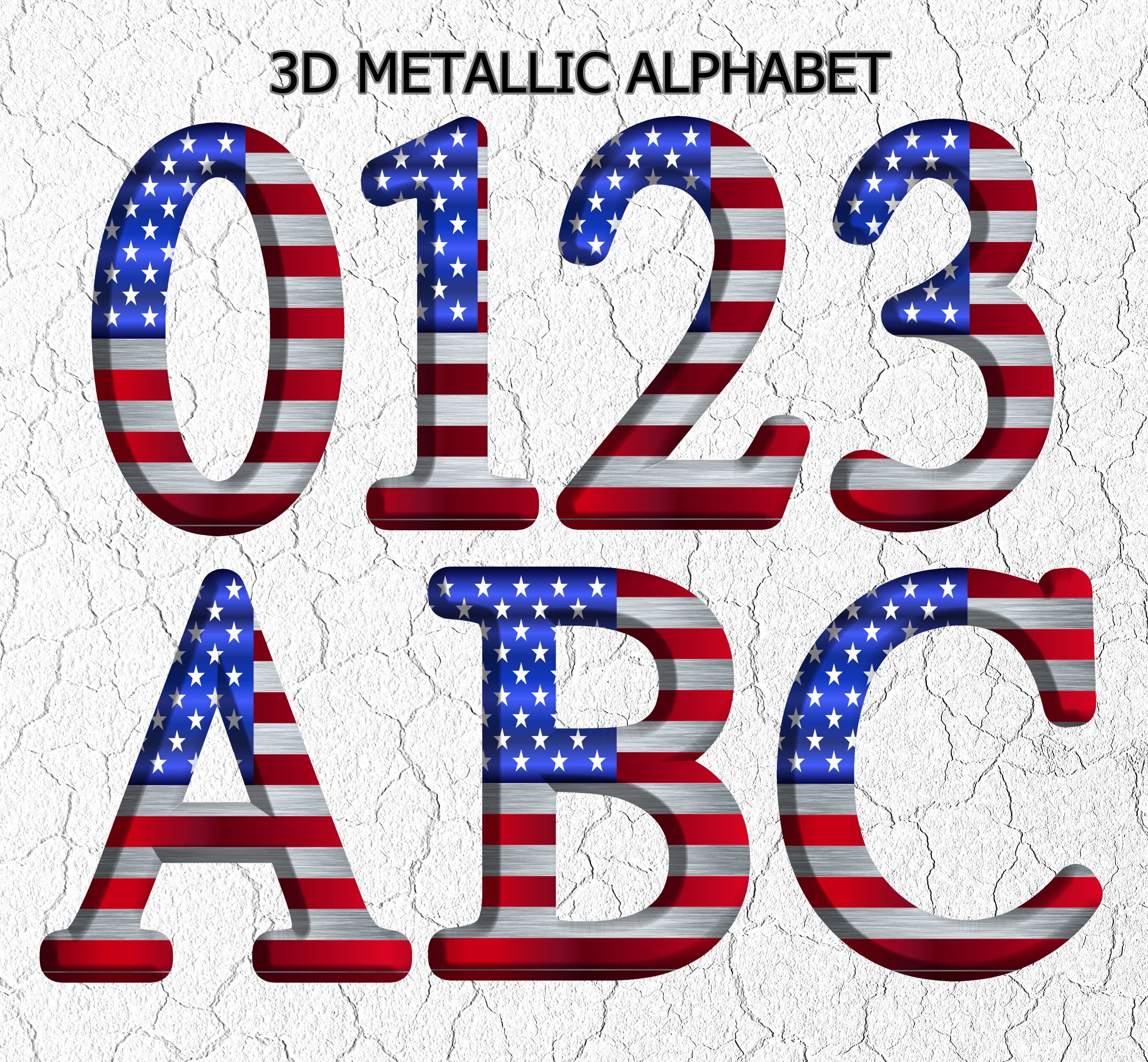 American Flag Letter Bundle,set of 4 USA Fonts, 4th of July, Patriotic ...