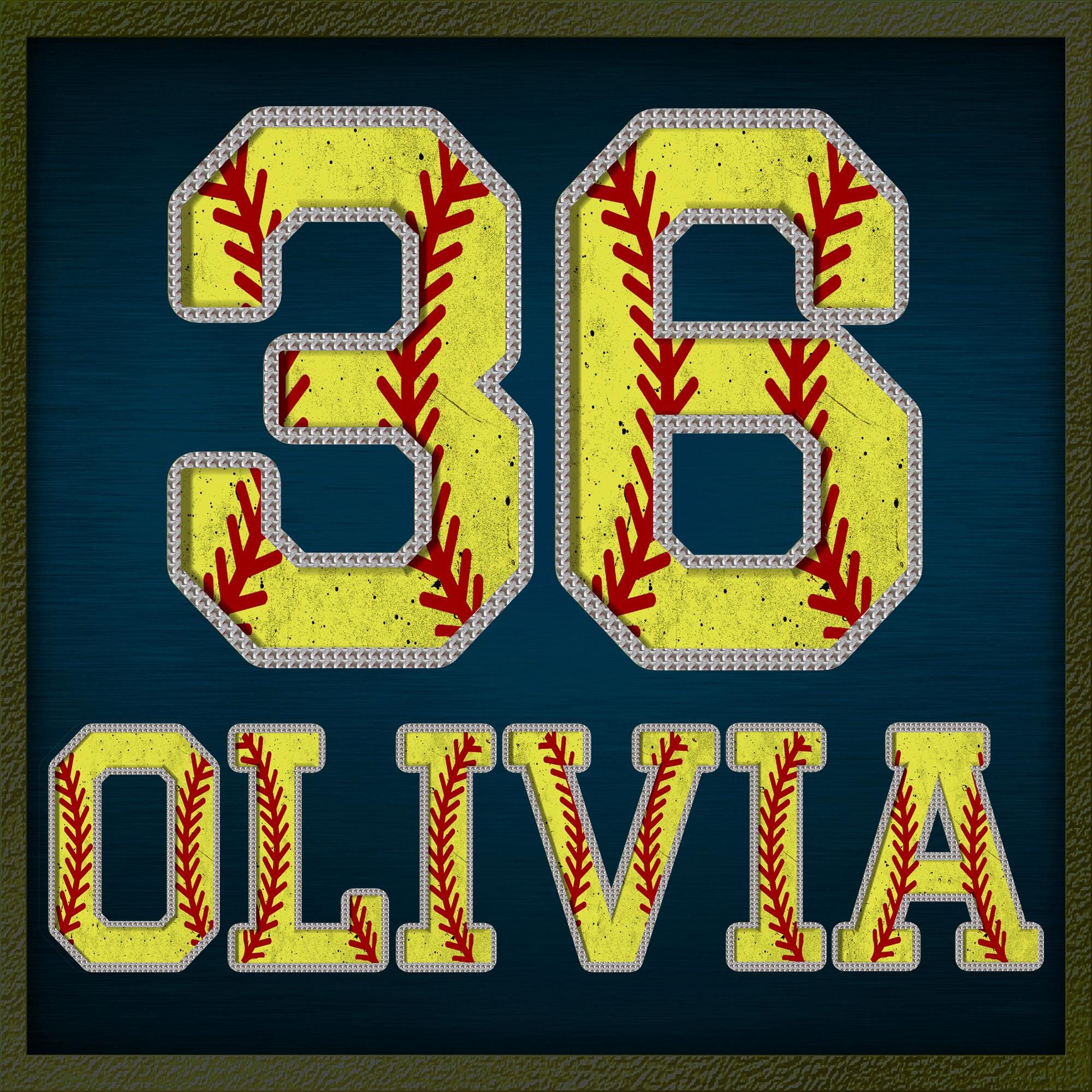 Softball Faux Chenille Patch Alphabet Pack, PNG Files for Sublimation ...