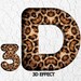 3d Leopard Letters,leopard Font Png Clipart,leopard Pattern Letters ...