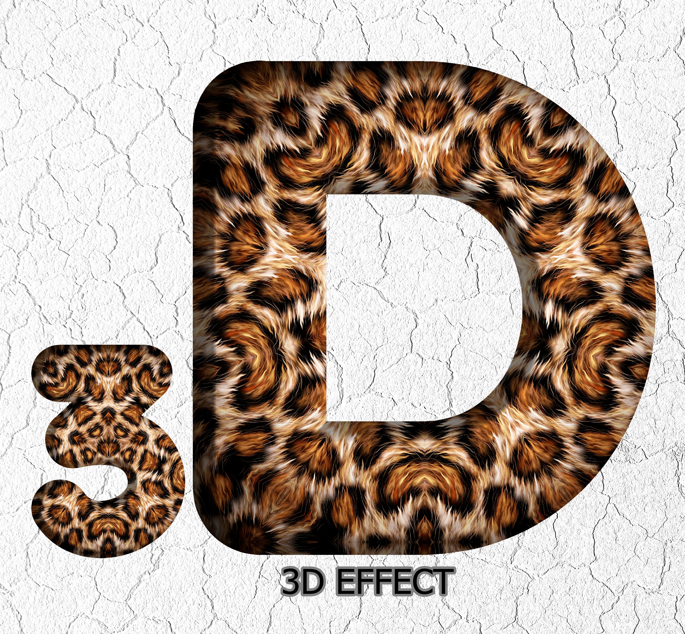3D Leopard Print Alphabet: PNG Clipart, Safari Font (digital Download ...