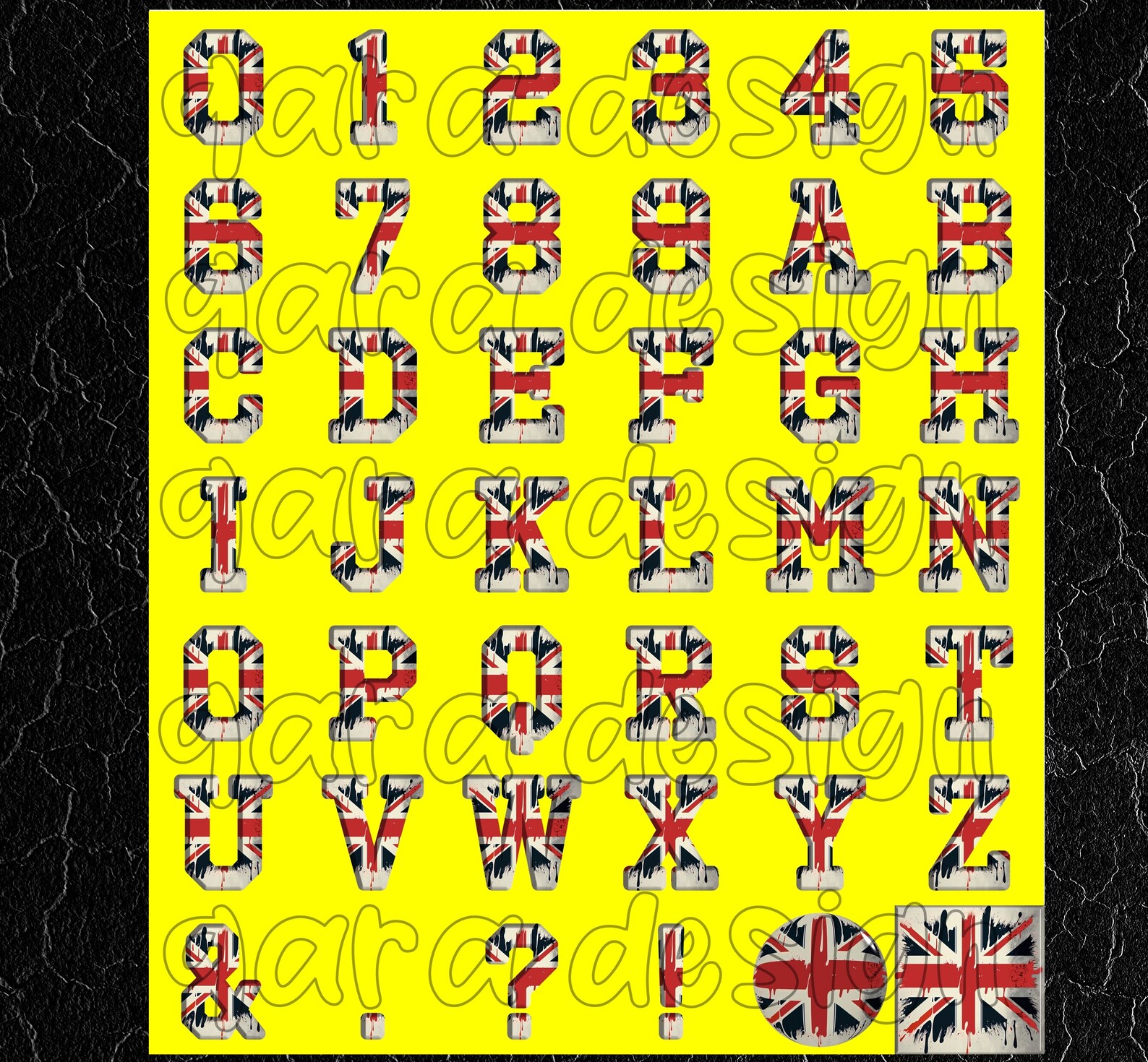 British Flag Alphabet Clip Art: Union Jack Letters & Numbers (PNG) - Etsy