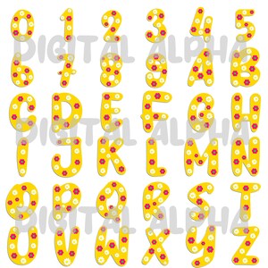Floral Alphabet Bundle PNG | 4 Colored A-Z Sets + Numbers | 14 Flowers ...