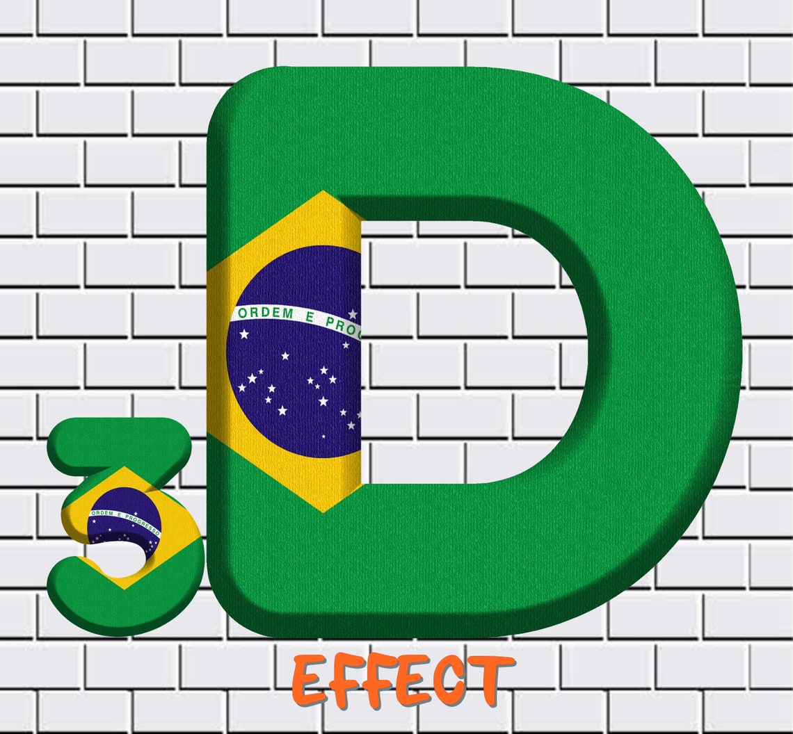 Brazilian Flag Alphabet Clipart: PNG Letters, Numbers, Punctuation ...