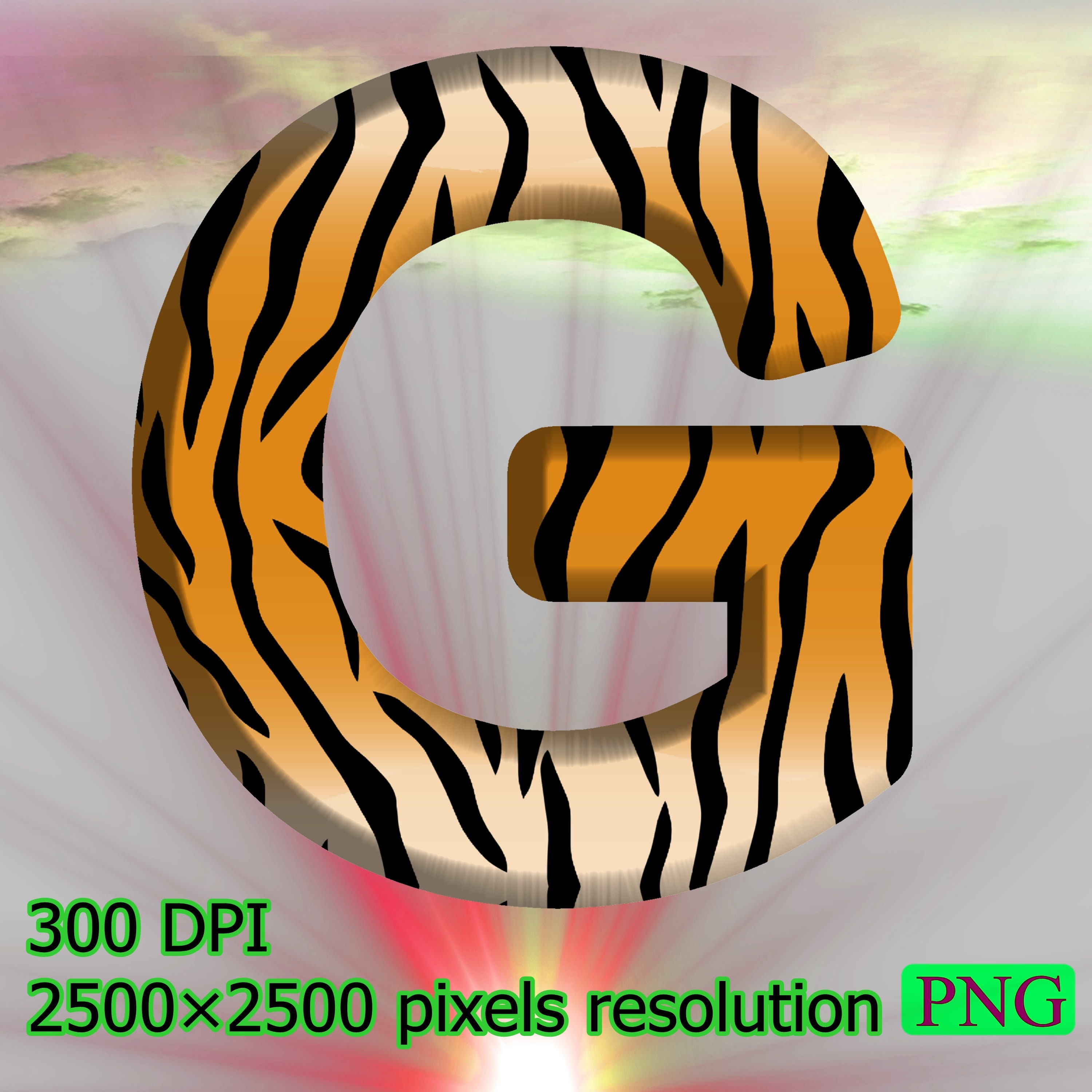 Tiger Letters & Numbers | Tiger Font,clipart,animal Print Alphabet A ...