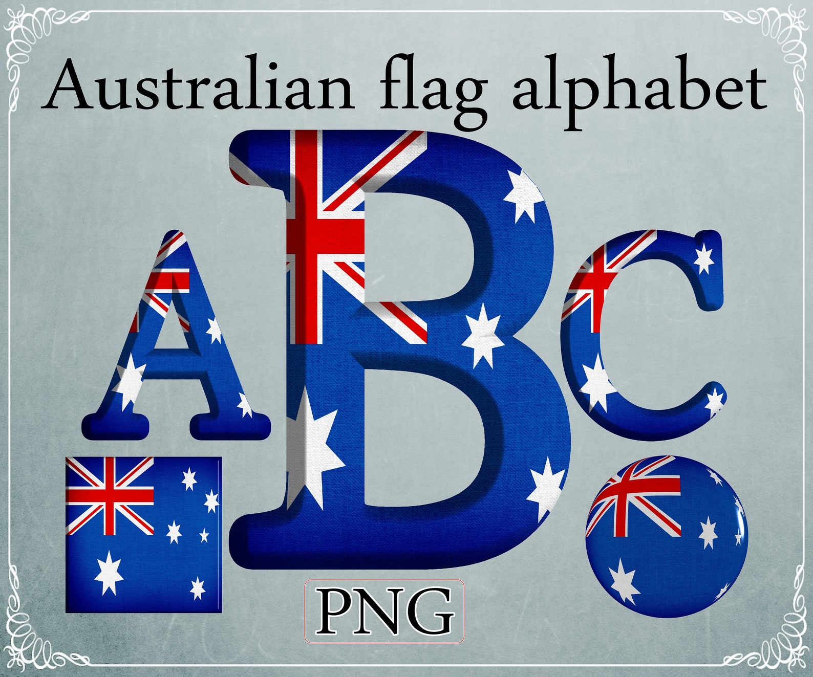 Australia Flag Letters Clipart,patriotic Font,blue,red and White Font ...