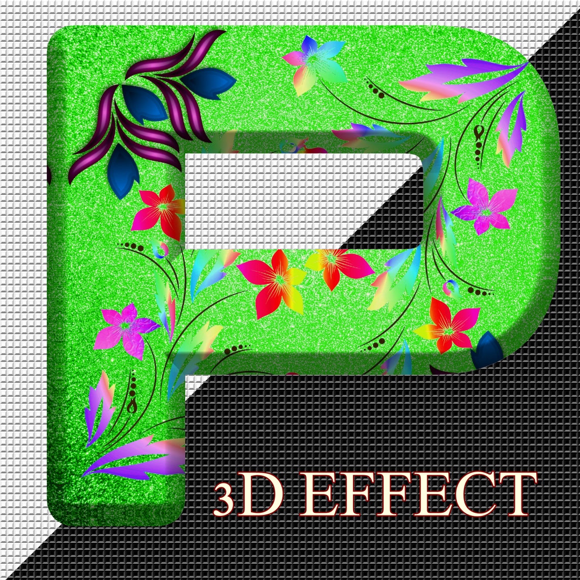 Glitter Floral Alphabet Clip Art Png Files, 3 Color Alphabet Pack, Pink ...