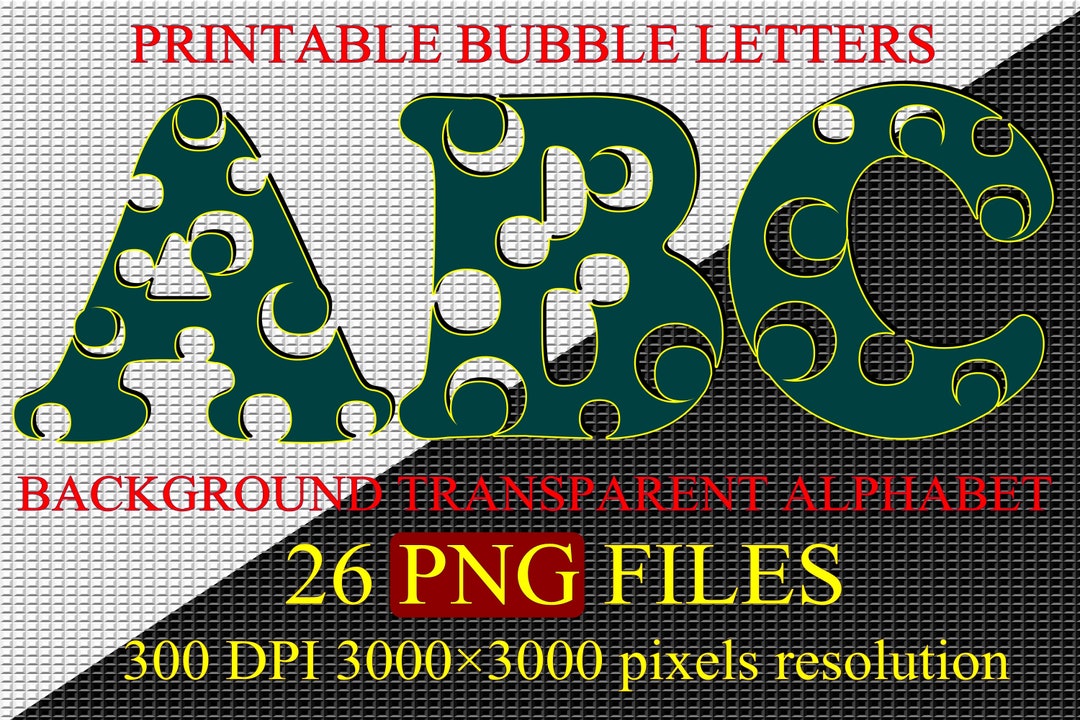 Printable Bubbly Alphabet Clip Art ,doodle Letters , Uppercase Alphabet ...